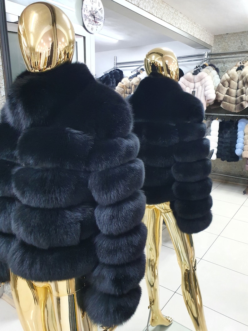 Luxury Coat Fox Fur Jacket Genuine Original Fox Skin Stylish Design ...