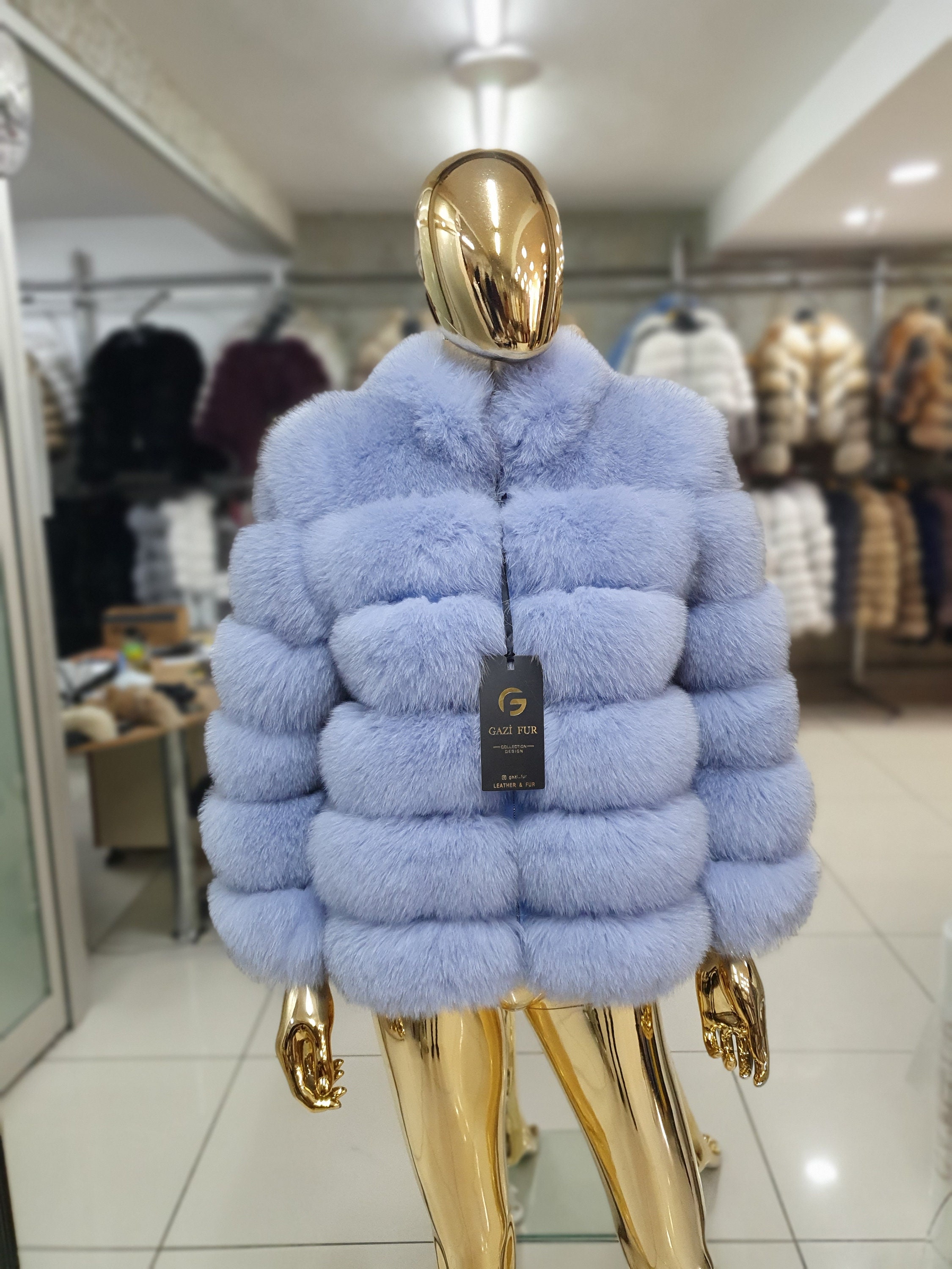 Luxury Coat Fox Fur Jacket Genuine Original Fox Skin Stylish Design ...