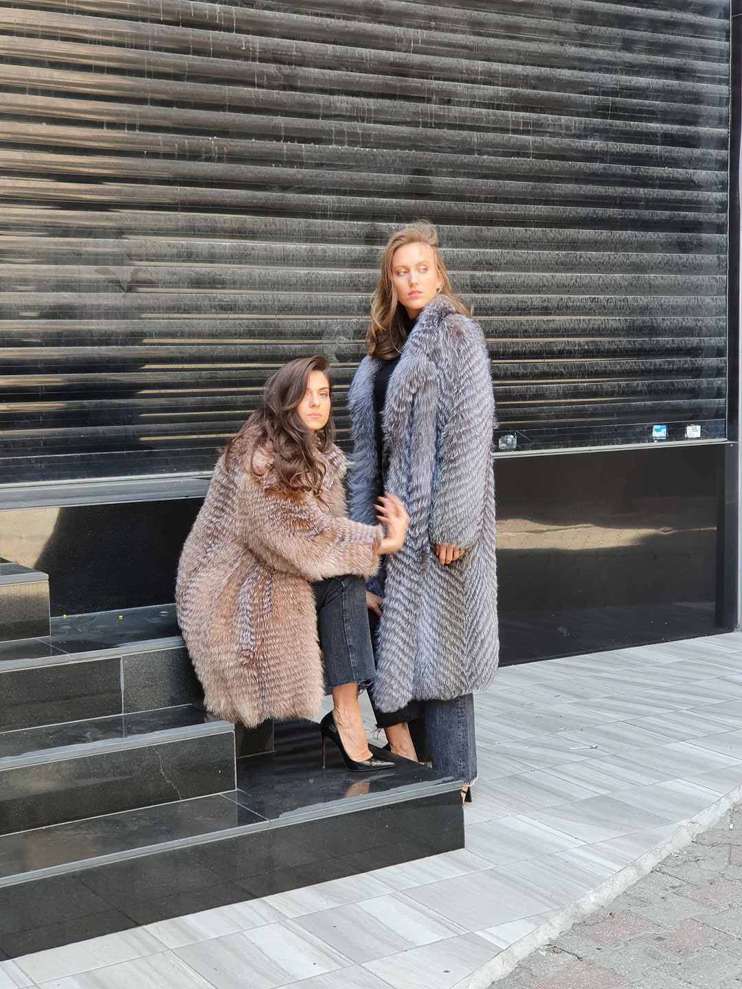 Distinctive Special Long Fox Jacket Genuine Original Fox Skin Jacket ...