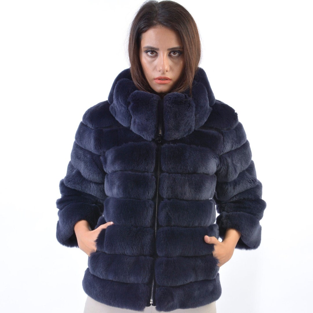 Luxury Rex Rabbit Fur Jacket Original Rex Rabbit Real Chincilla Jacket ...