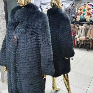 Distinctive Special Long Fox Jacket Genuine Original Fox Skin Jacket ...
