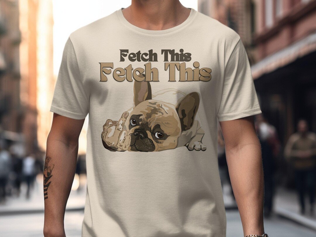 Funny Dog T-shirt, Bulldog Middle Finger Shirt, Humorous Graphic Tee ...