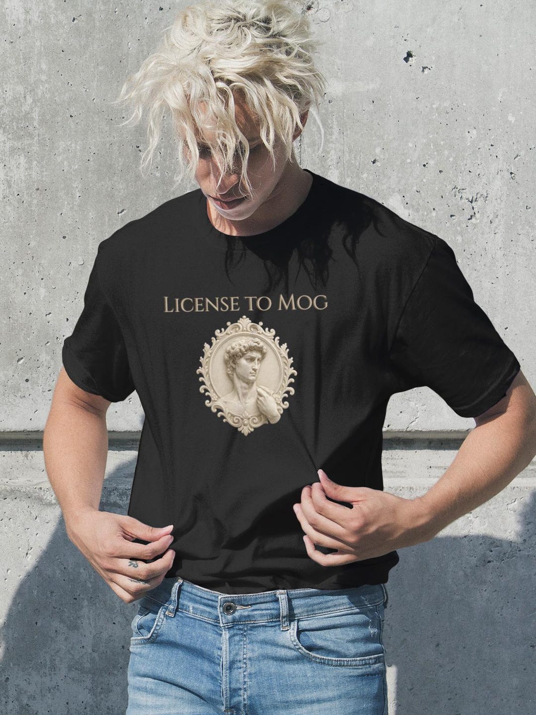License to Mog T Shirt, David Meme Shirt, Funny Mogging T Shirt ...