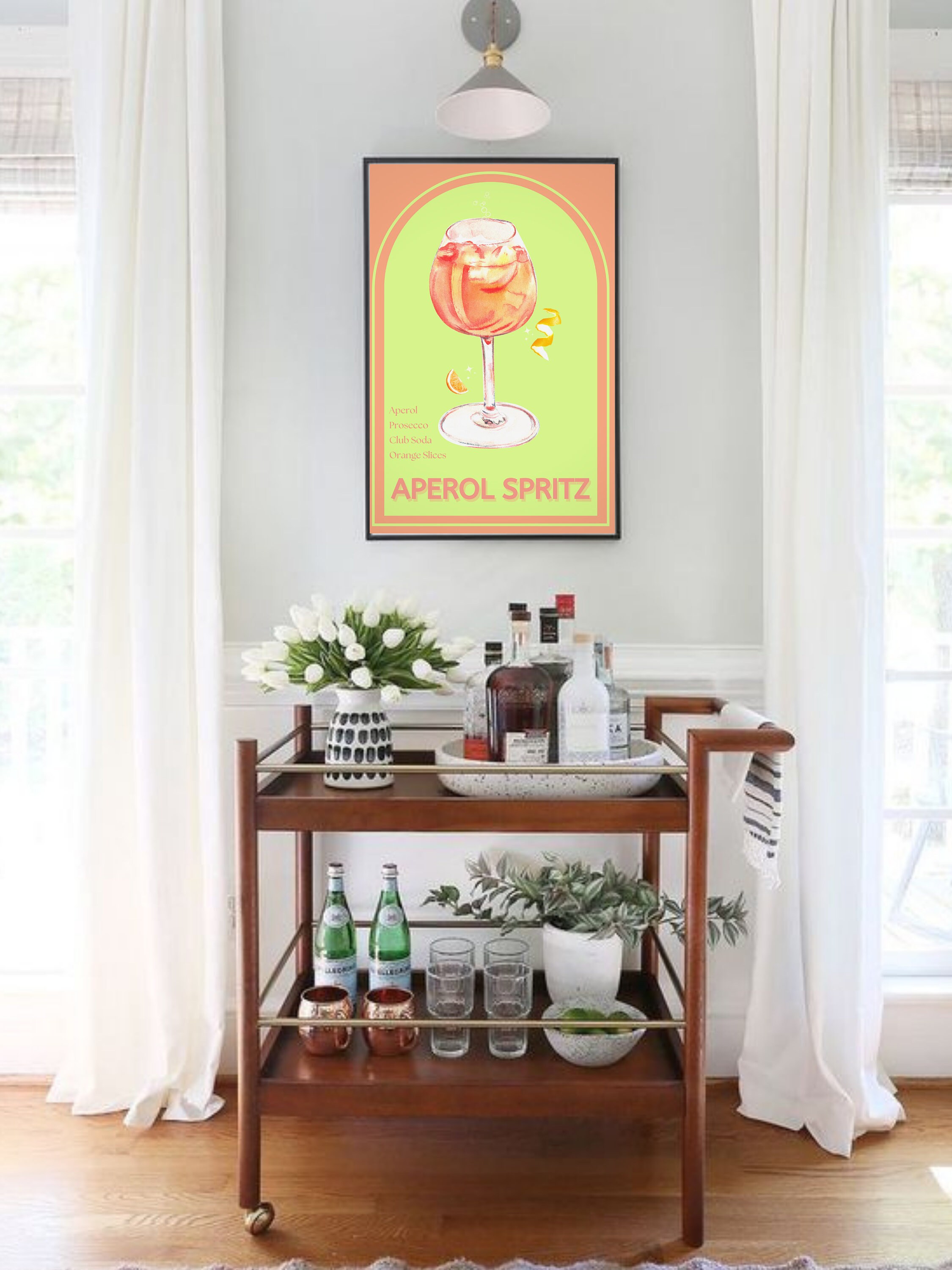 Aperol Spritz Cocktail Wall Art Bar Cart Decor Aperol Spritz - Etsy