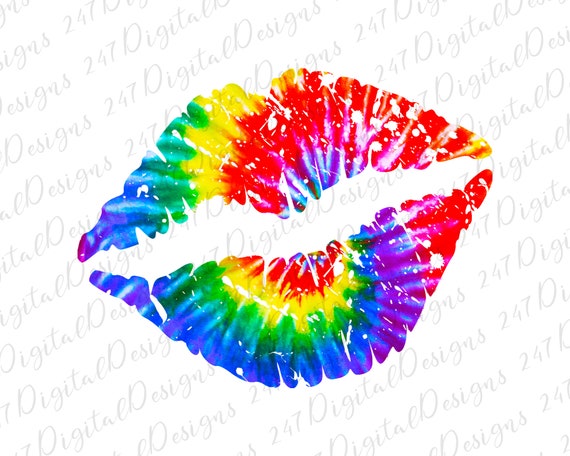 Lips Clipart Sublimation Designs Downloads tie Dye Kiss Png - Etsy