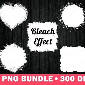 Bleach Effect PNG Design Bundle for Shirt Tee Mockups White Bleached ...