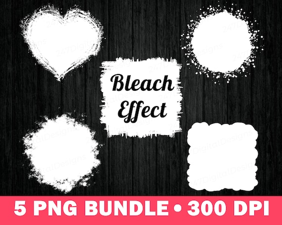 Bleach Effect PNG Design Bundle for Shirt Tee Mockups White | Etsy