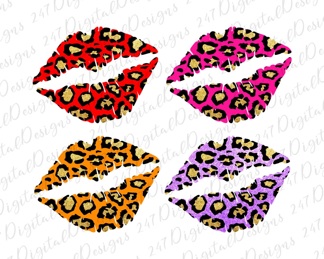 Lips Sublimation Designs Downloads, Lips Sublimation Png, Leopard Lips ...