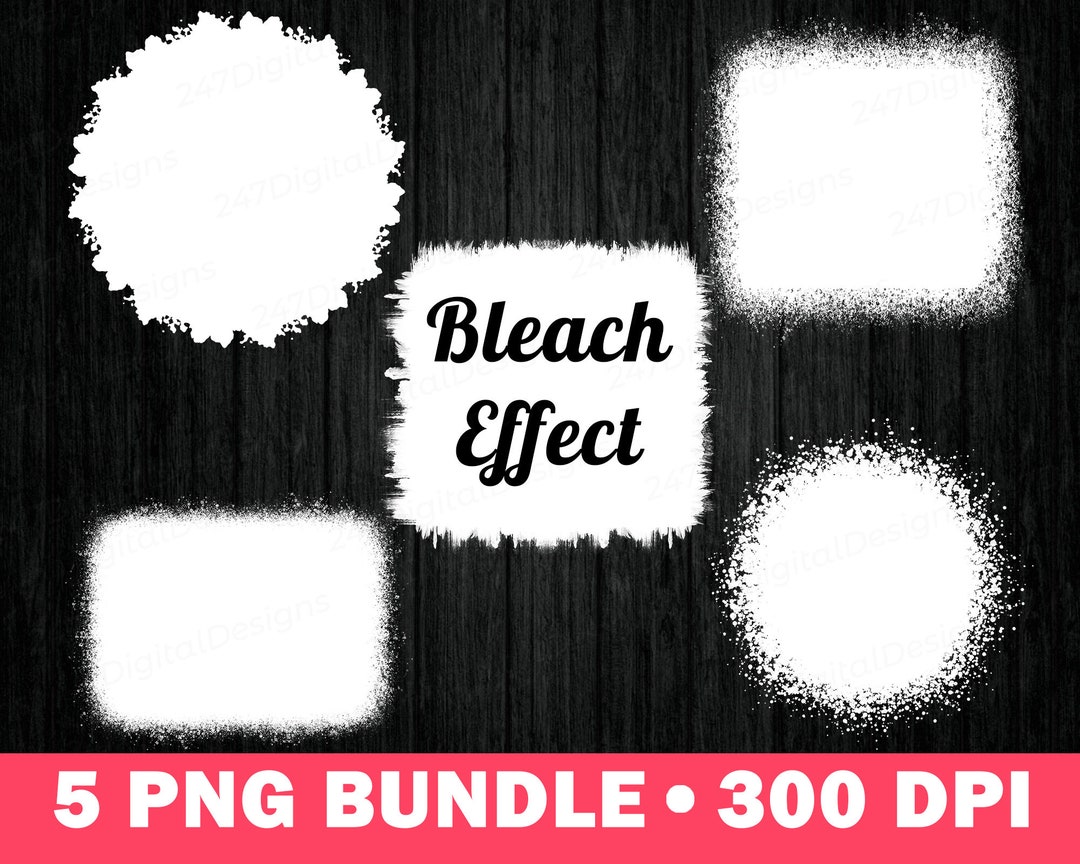 Bleach Effect Design Bundle for Shirt Tee Mockup Bleached Splatter ...