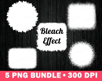 Bleach Effect Design Bundle for Tee Shirt Mockups Round Square White ...