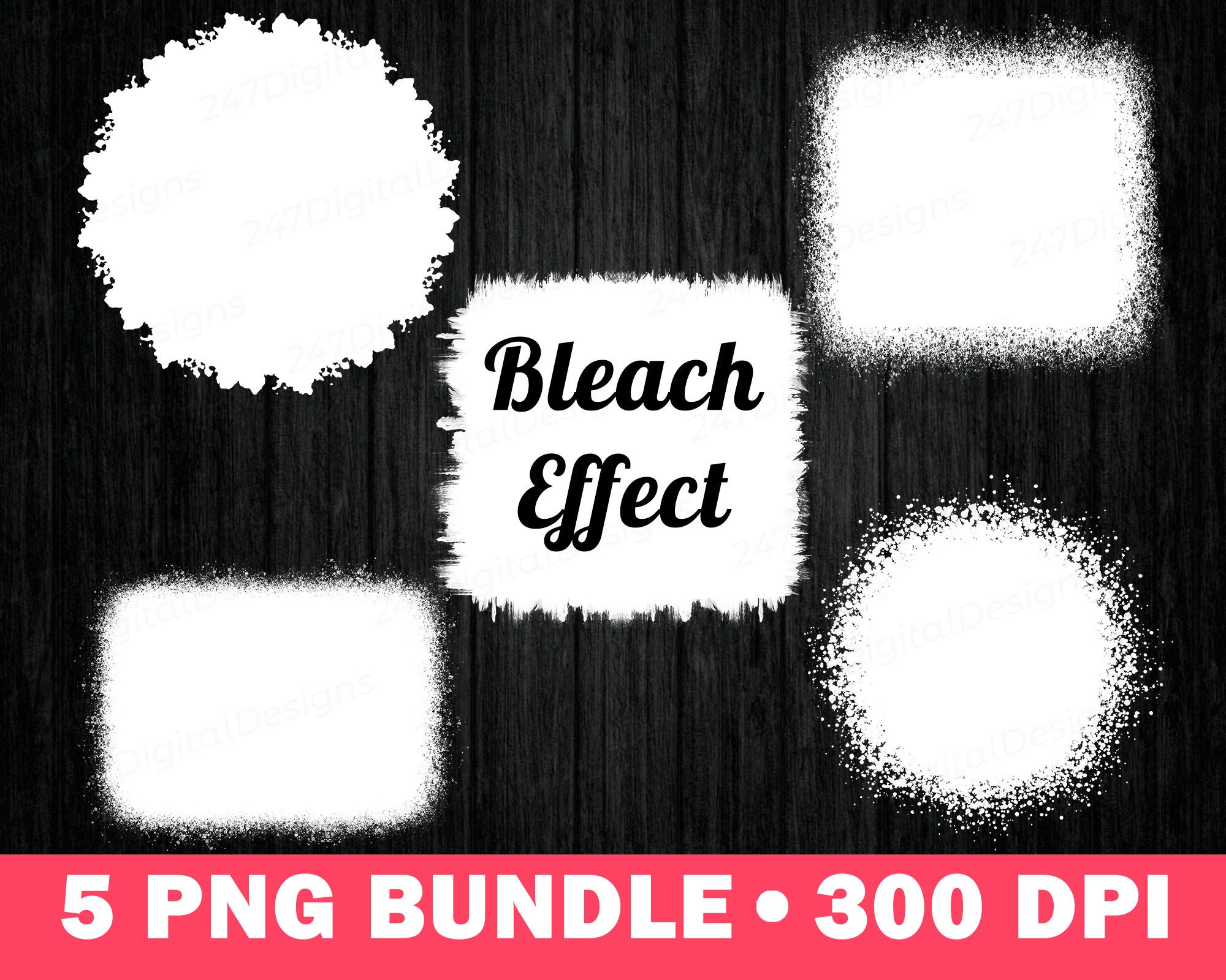 Bleach Effect Design Bundle for Shirt Tee Mockup Bleached - Etsy