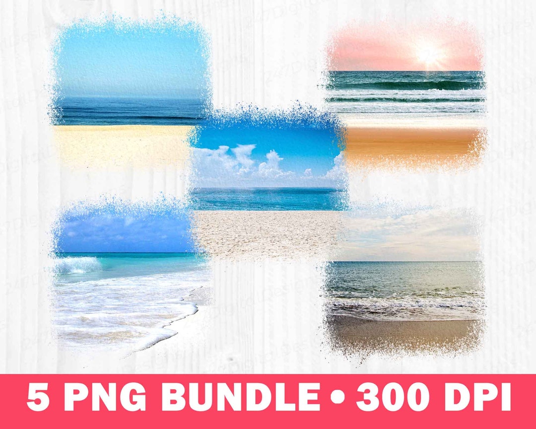 Beach Background Png Clipart Sublimation Digital Design Download Bundle ...