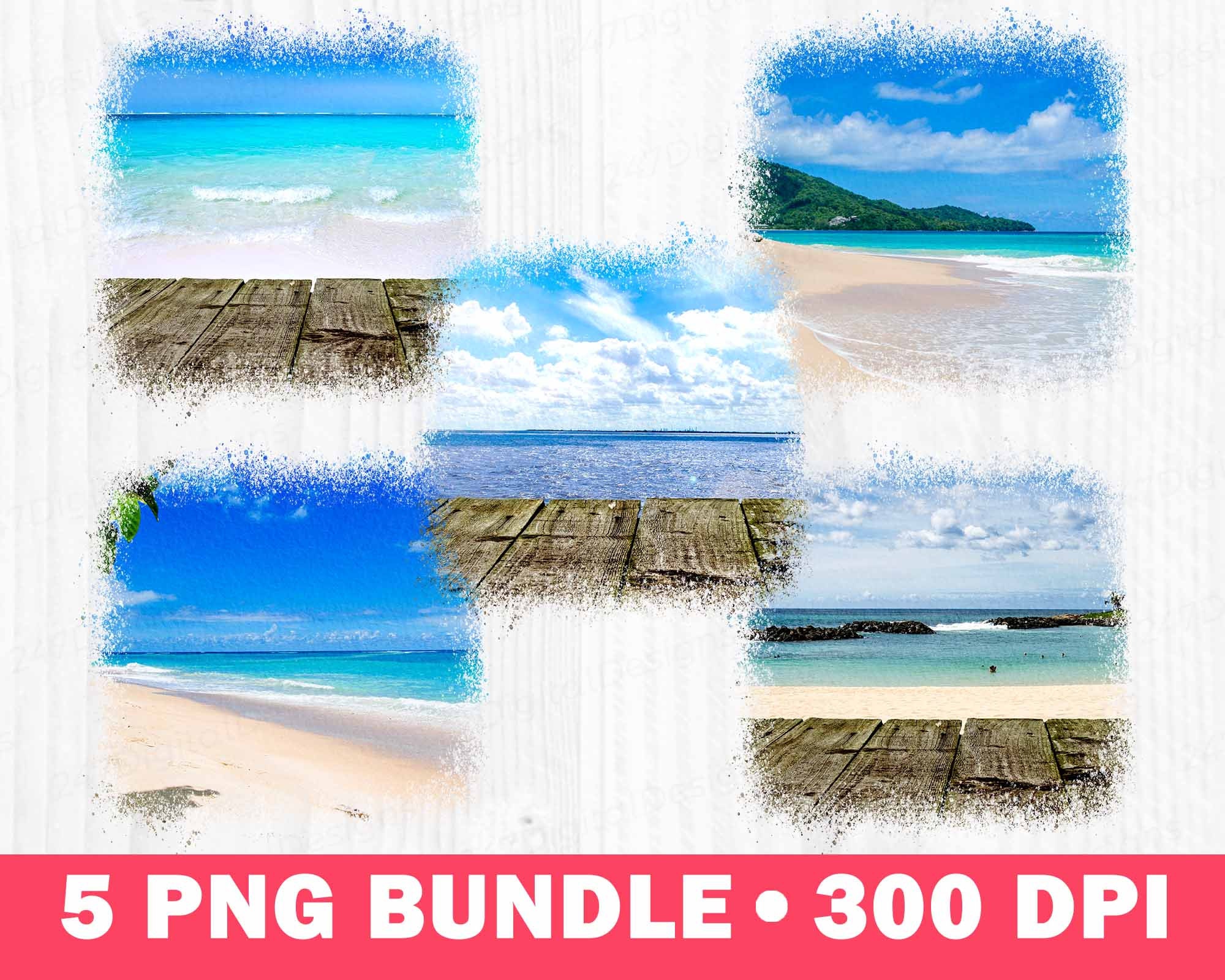 Beach Landscape Clipart Background Png Sublimation Digital Design ...