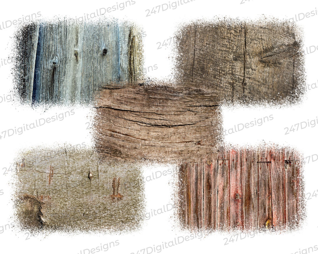 Wood Background Bundle PNG Sublimation Design Clipart Frame, Distressed ...