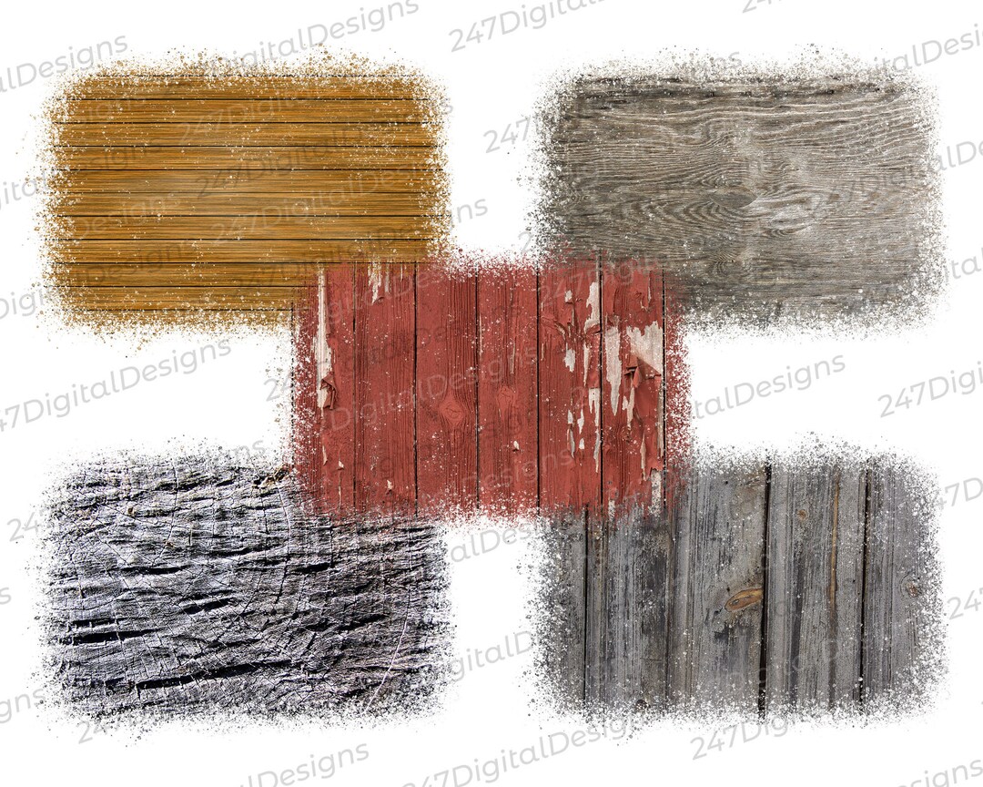 Wood Background Bundle PNG Sublimation Design Clipart Frame, Distressed ...