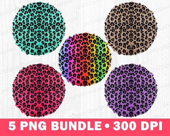 Distressed Leopard Print Background Png Turquoise Colorful | Etsy