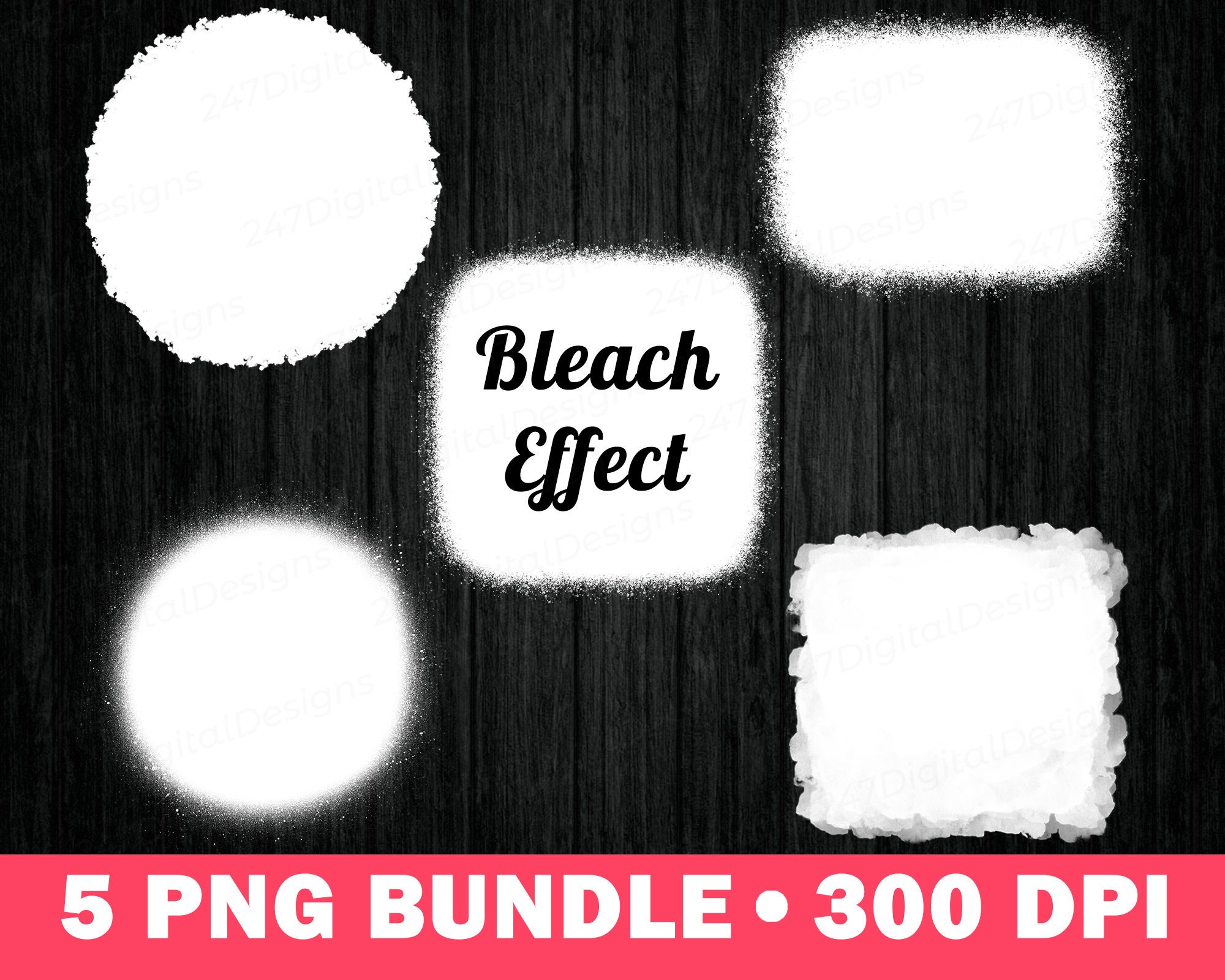 Bleach Effect Design Bundle for Shirt Tee Mockups Round Square - Etsy