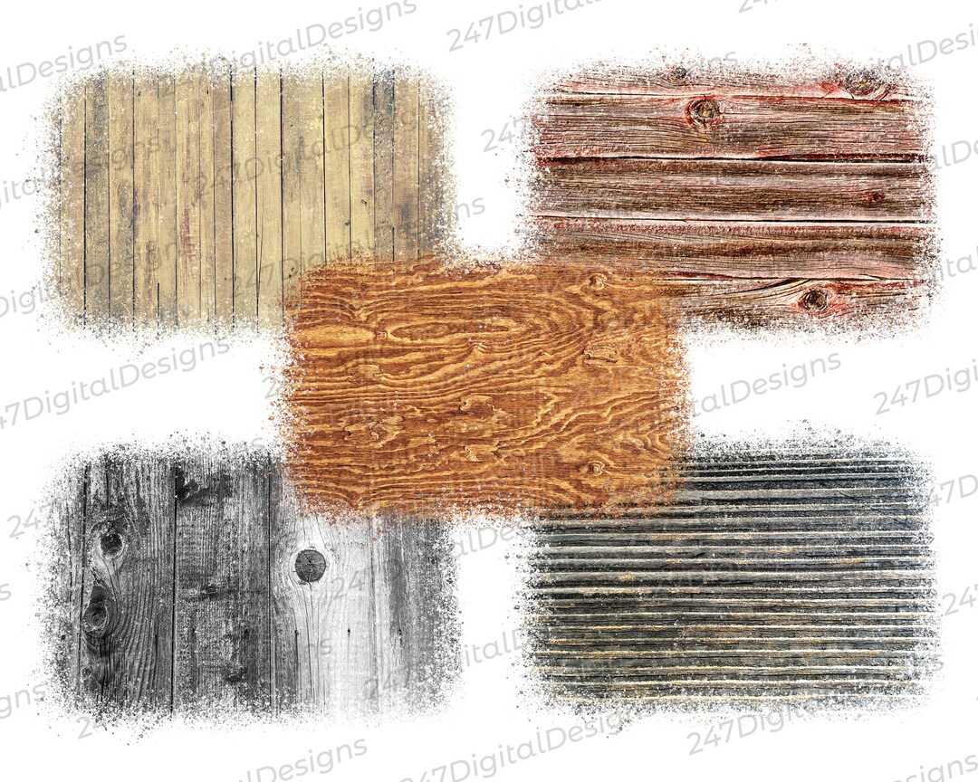 Wood Background Bundle PNG Sublimation Design Clipart Frame, Distressed ...