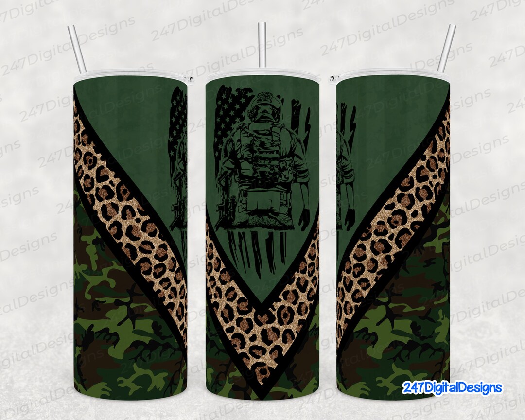 Army Camo Tumbler Wrap, Army Wife Tumbler Wrap, Military Veteran ...