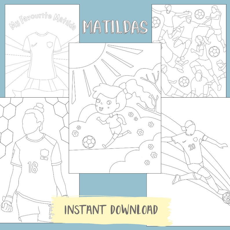 Matildas Colouring Page Girls Football Girls Soccer Womens - Etsy