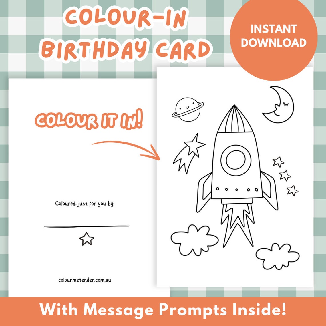 Printable Kids Birthday Card Birthday Message Colouring Birthday Card ...