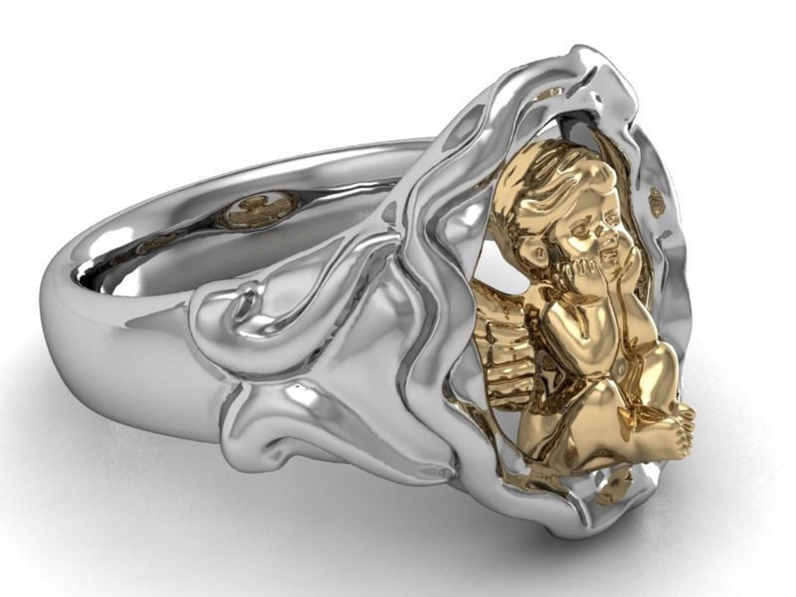 Angel Ring 925 Silver Ring Designer Ring 3D Jewelry Angel | Etsy