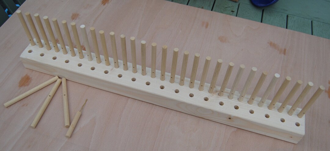 Peg Loom 2-row Medium 600mm. 29 & 19 Holes. for Weaving Wool, Fleece ...
