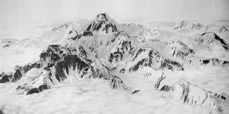 Everest Drawing Print - Etsy