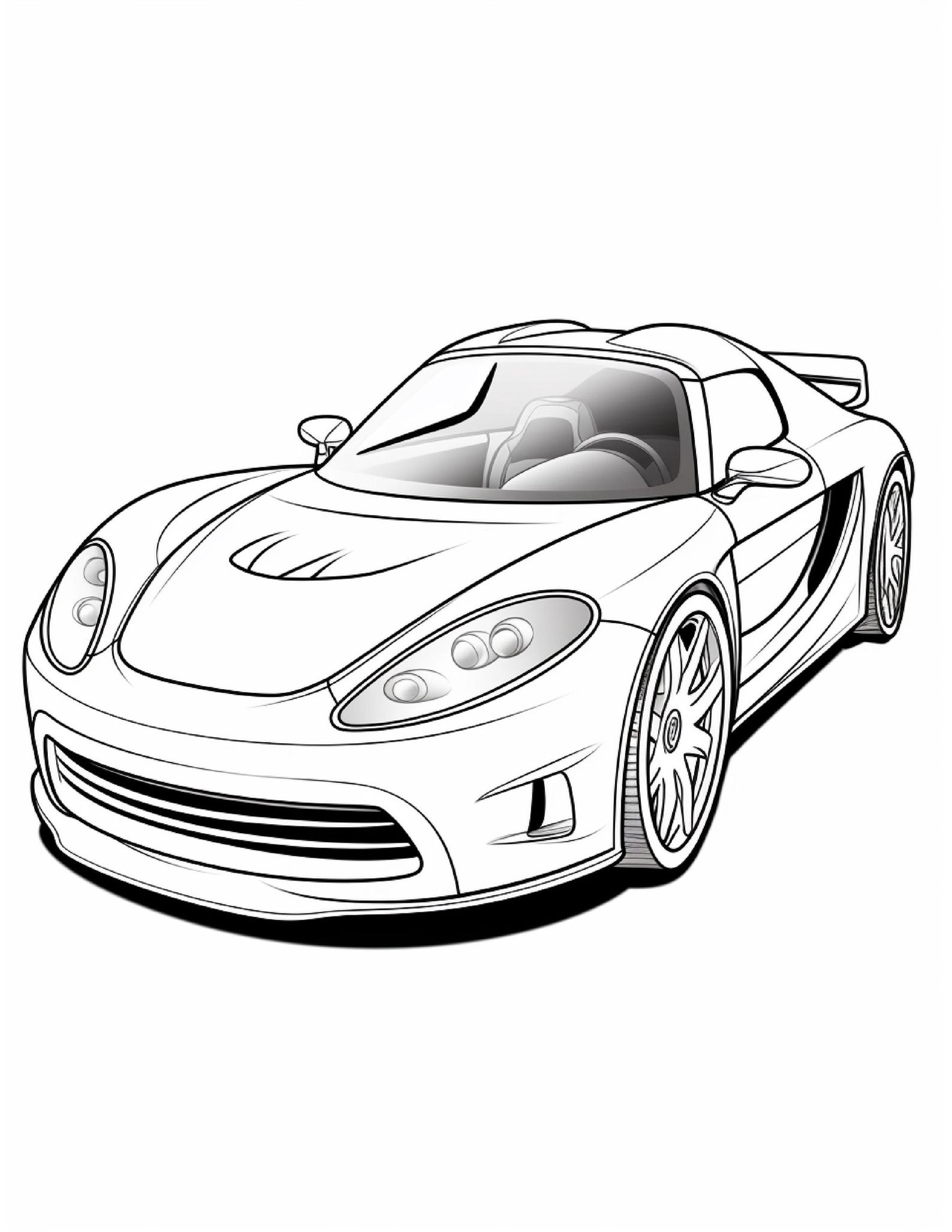 High-octane Sports Car Coloring Pages for Kids & Adults 70 Printable ...