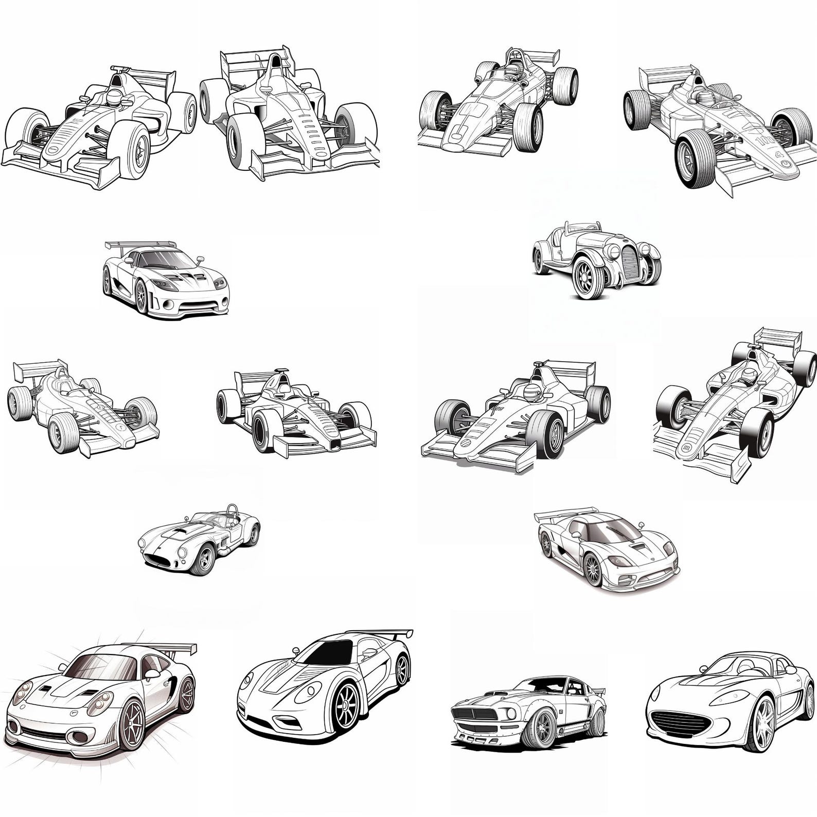 High-octane Sports Car Coloring Pages for Kids & Adults 70 Printable ...
