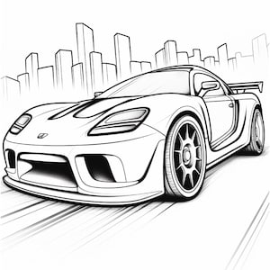 High-octane Sports Car Coloring Pages for Kids & Adults 70 Printable ...