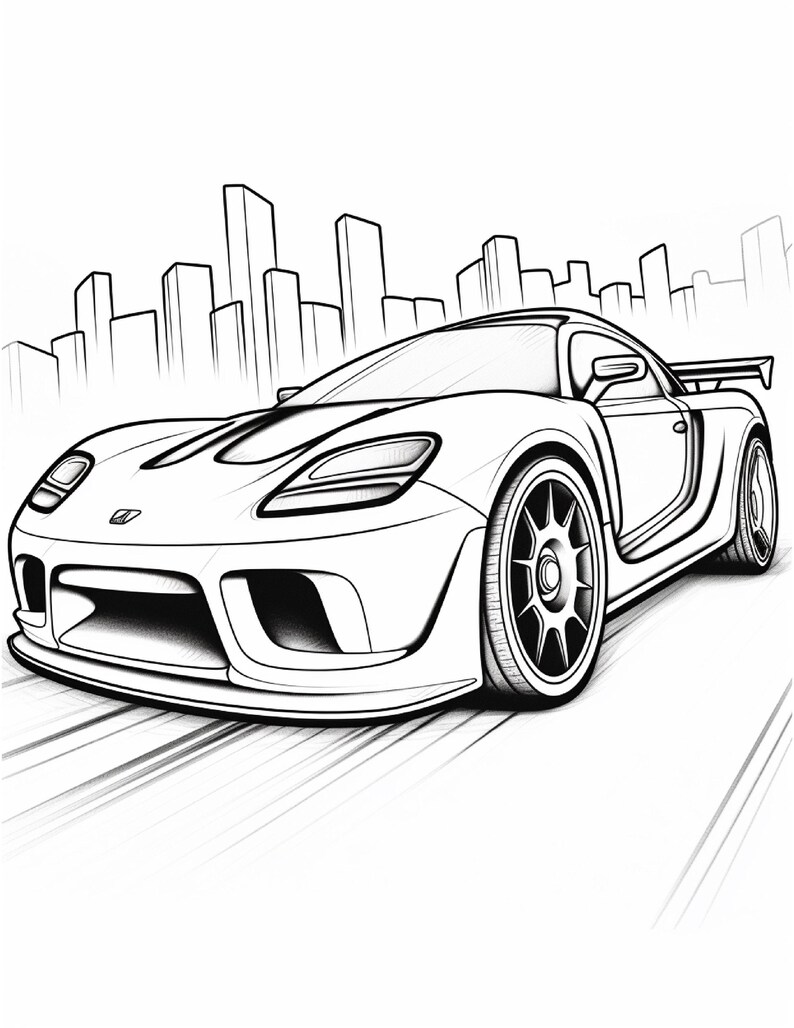 High-octane Sports Car Coloring Pages for Kids & Adults 70 Printable ...