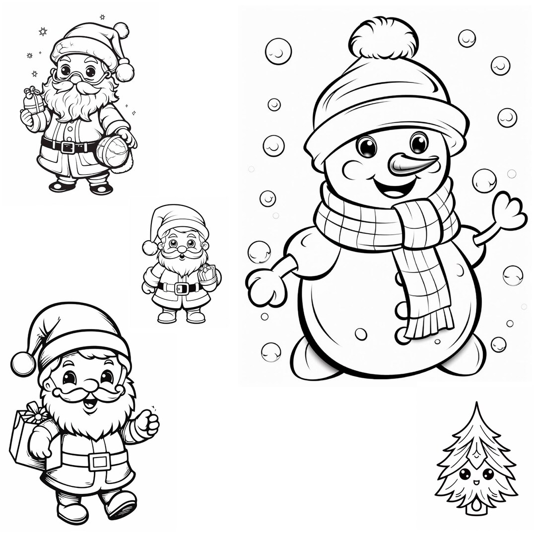 Simple Christmas Coloring Pages for Kids 100 Printable Holiday Designs ...