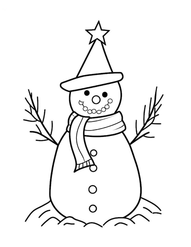 Simple Christmas Coloring Pages for Kids 100 Printable Holiday Designs ...
