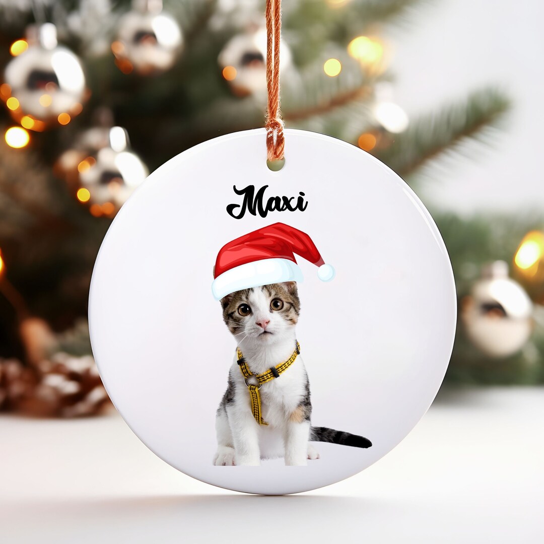 Personalized Cat Ornament Meow Christmas Ornament Custom - Etsy