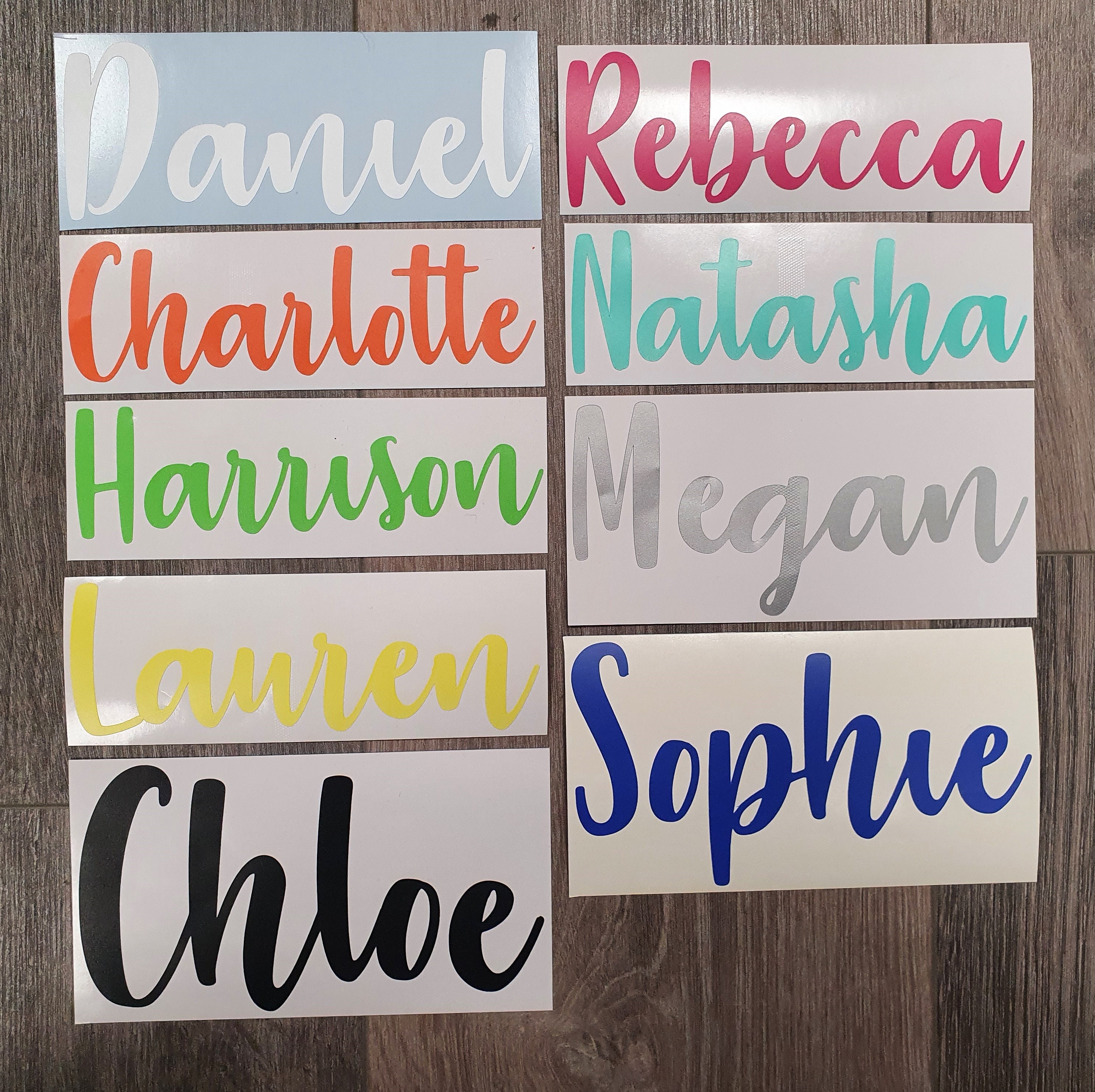 Gepersonaliseerde vinyl naam stickers / aangepaste naam labels - Etsy ...