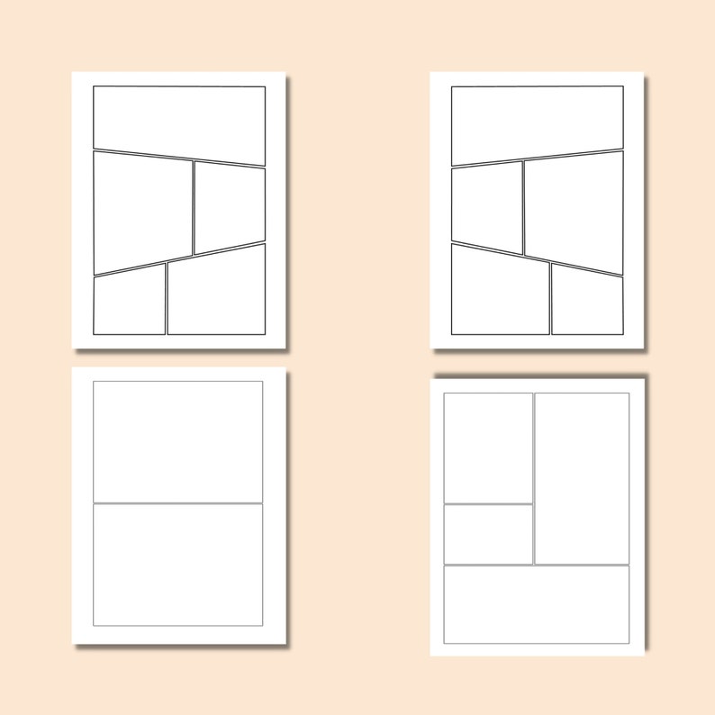 Blank Comic Book : Size 8.5x11 Draw Your Own Comics, Printable Comic ...
