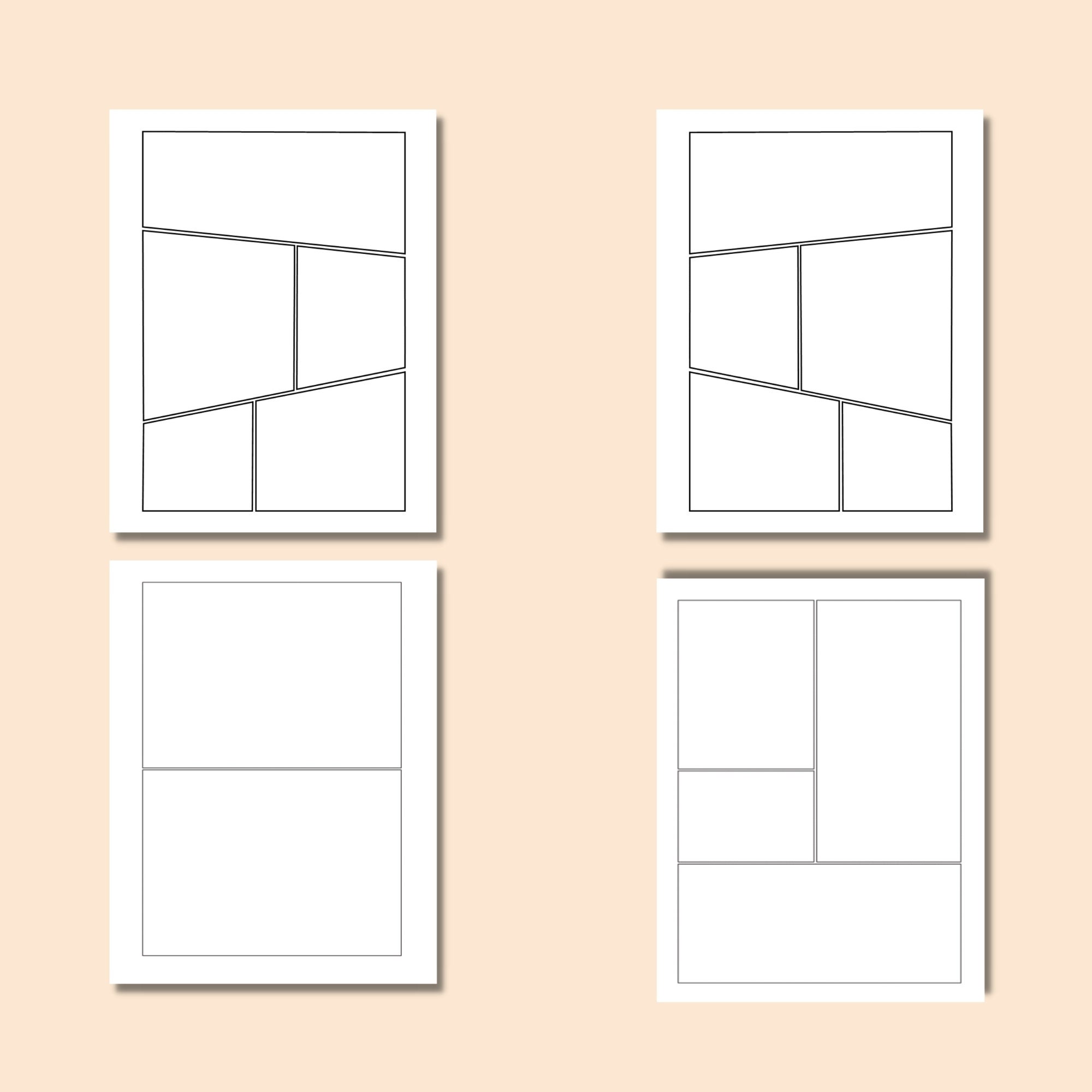 Blank Comic Book : Size 8.5x11 Draw Your Own Comics, Printable Comic ...