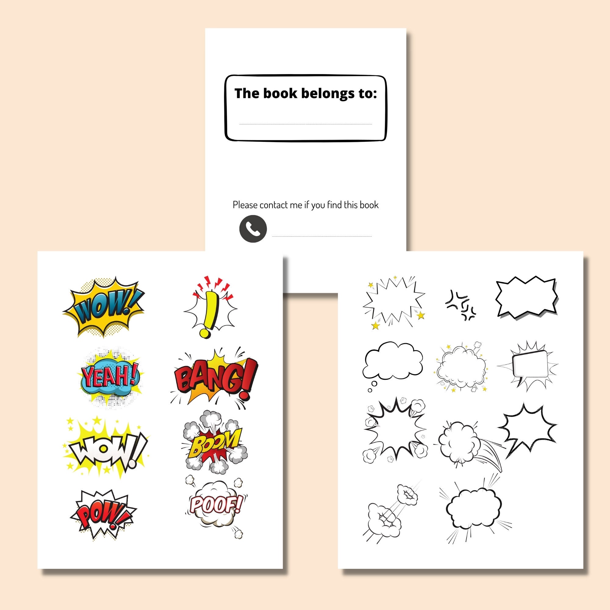 Blank Comic Book : Size 8.5x11 Draw Your Own Comics, Printable Comic ...