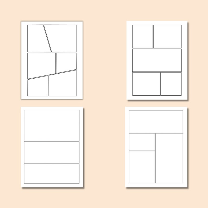 Blank Comic Book : Size 8.5x11 Draw Your Own Comics, Printable Comic ...