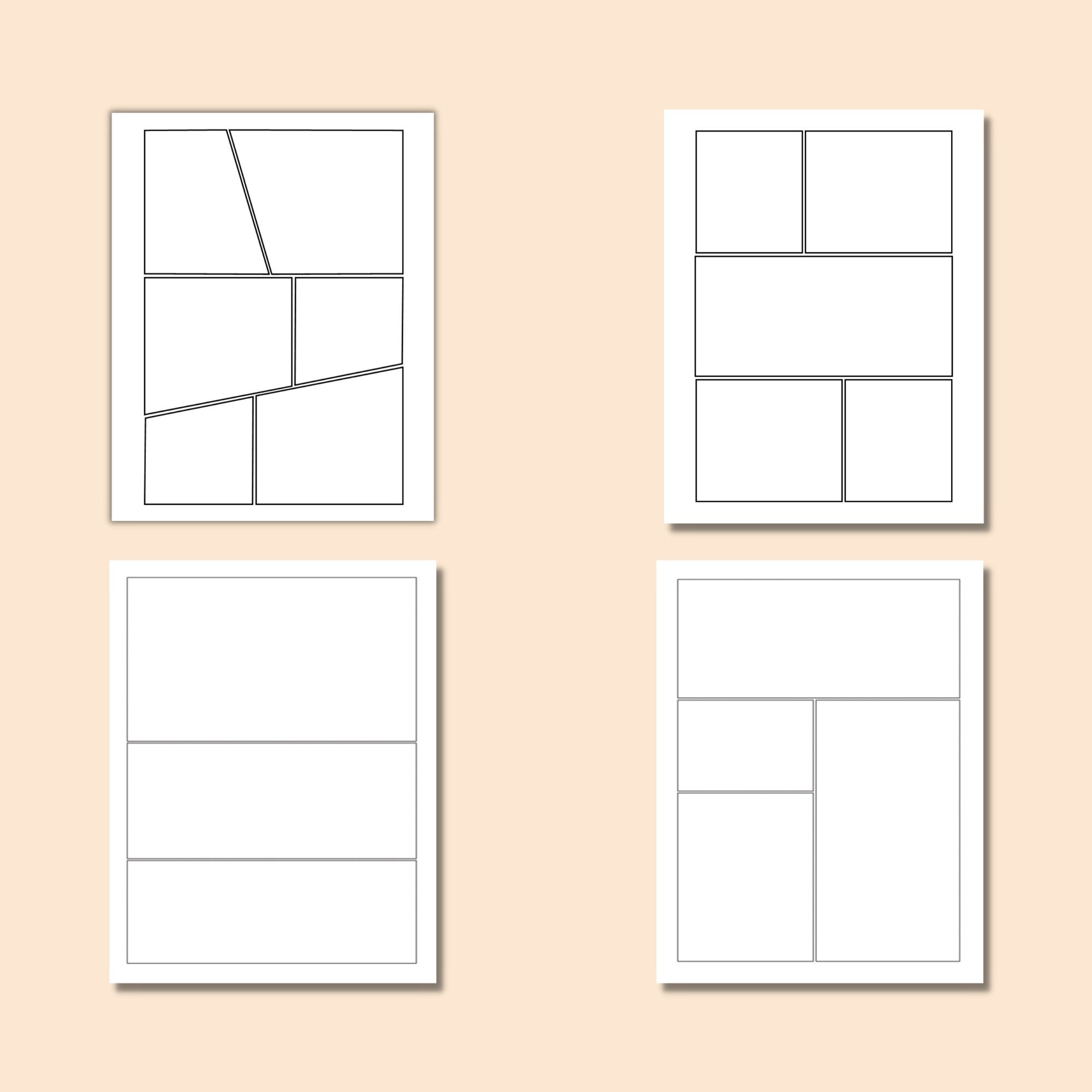 Blank Comic Book : Size 8.5x11 Draw Your Own Comics, Printable Comic ...