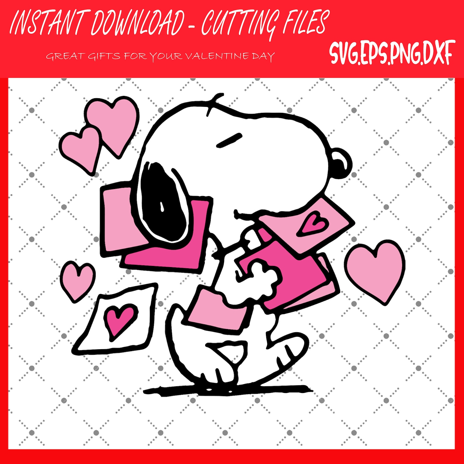Snoopy With Love Letter Valentine Png Digital File Etsy