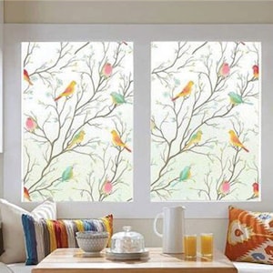 Colorful Window Film,birds Window Privacy Film,self Adhesive Film ...