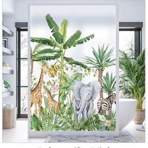 Custom Size Privacy Window Film Frosted Static Cing Animals Pattern ...