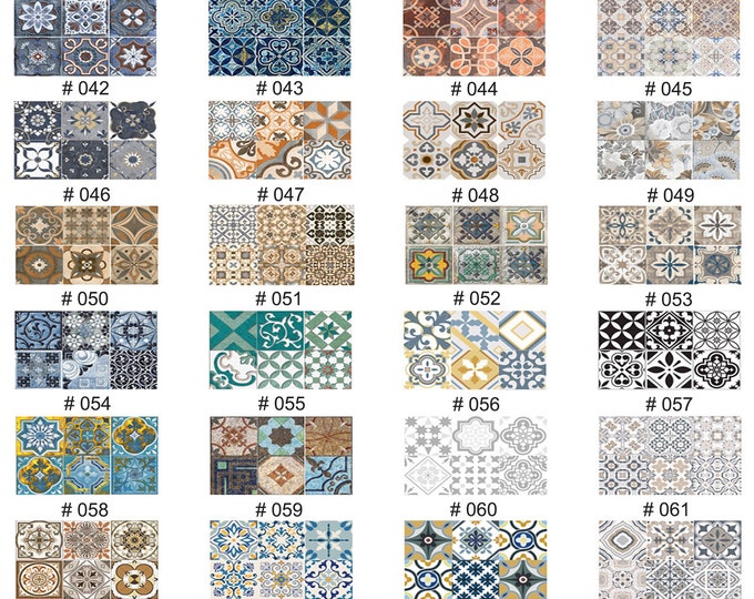 Retro Tile Sticker, Self Adhesive Vinyl Decal Tile for Kitchen Bathroom ...