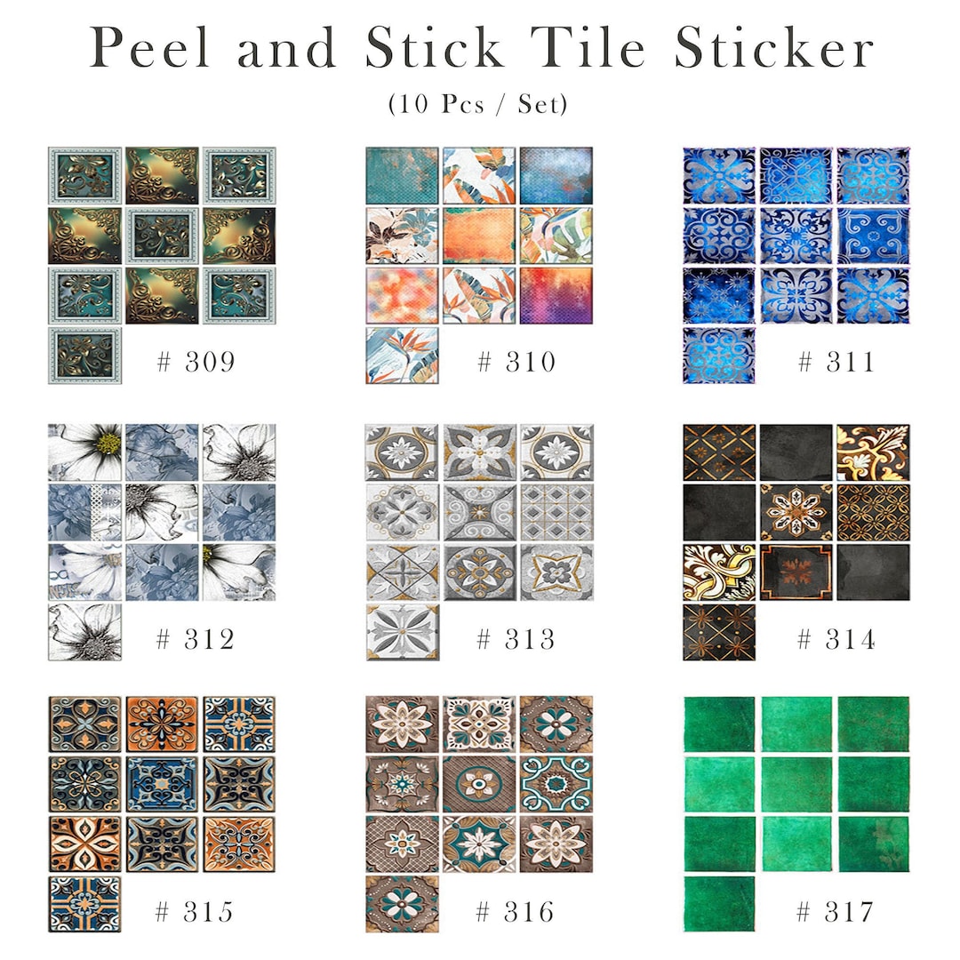 Tile Sticker Self Adhesive Tile Decal Wall Stickers for Kitchen ...