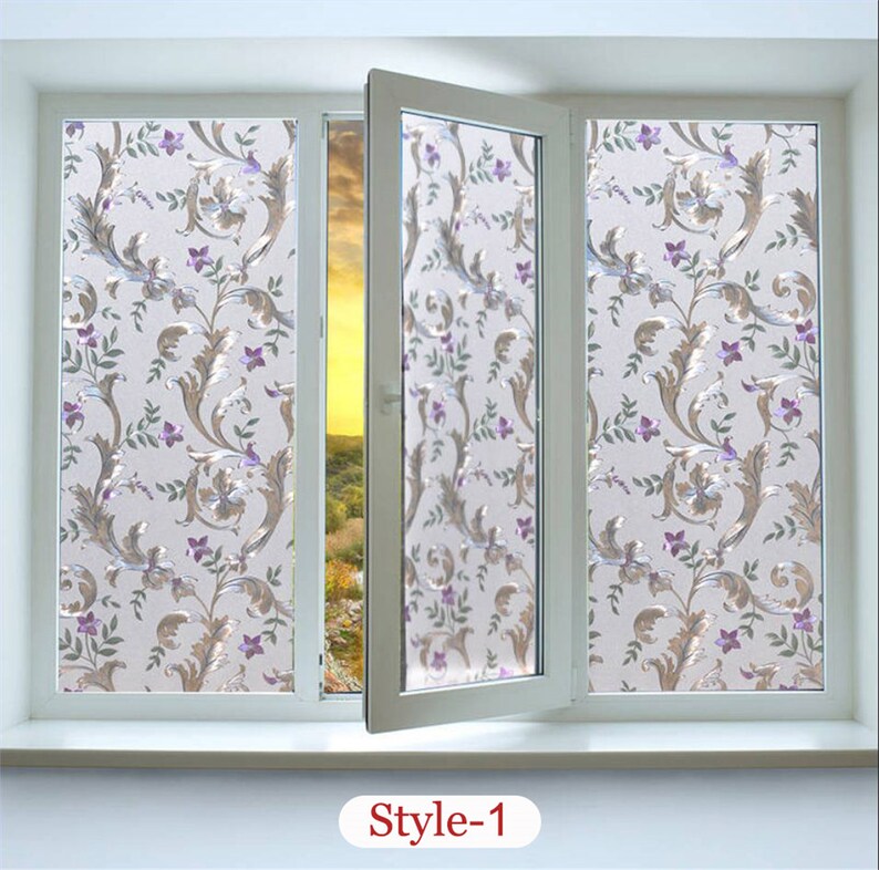 3D Premium Window Privacy Film, Static Cling Sticker,anti-uv, No Glue ...