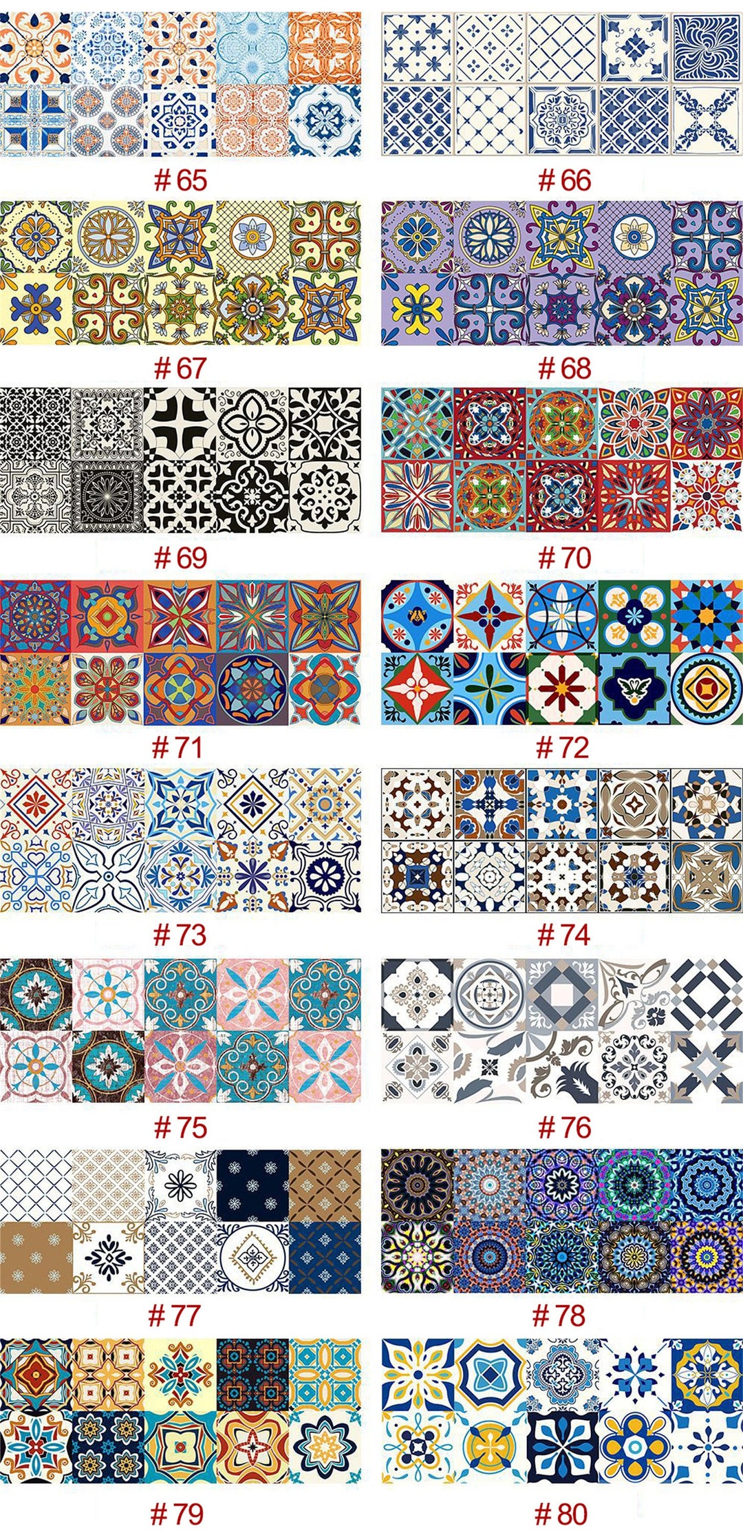 Tile Sticker Vinyl Decal for Kitchen Bathroom Backsplash Floor Decals ...