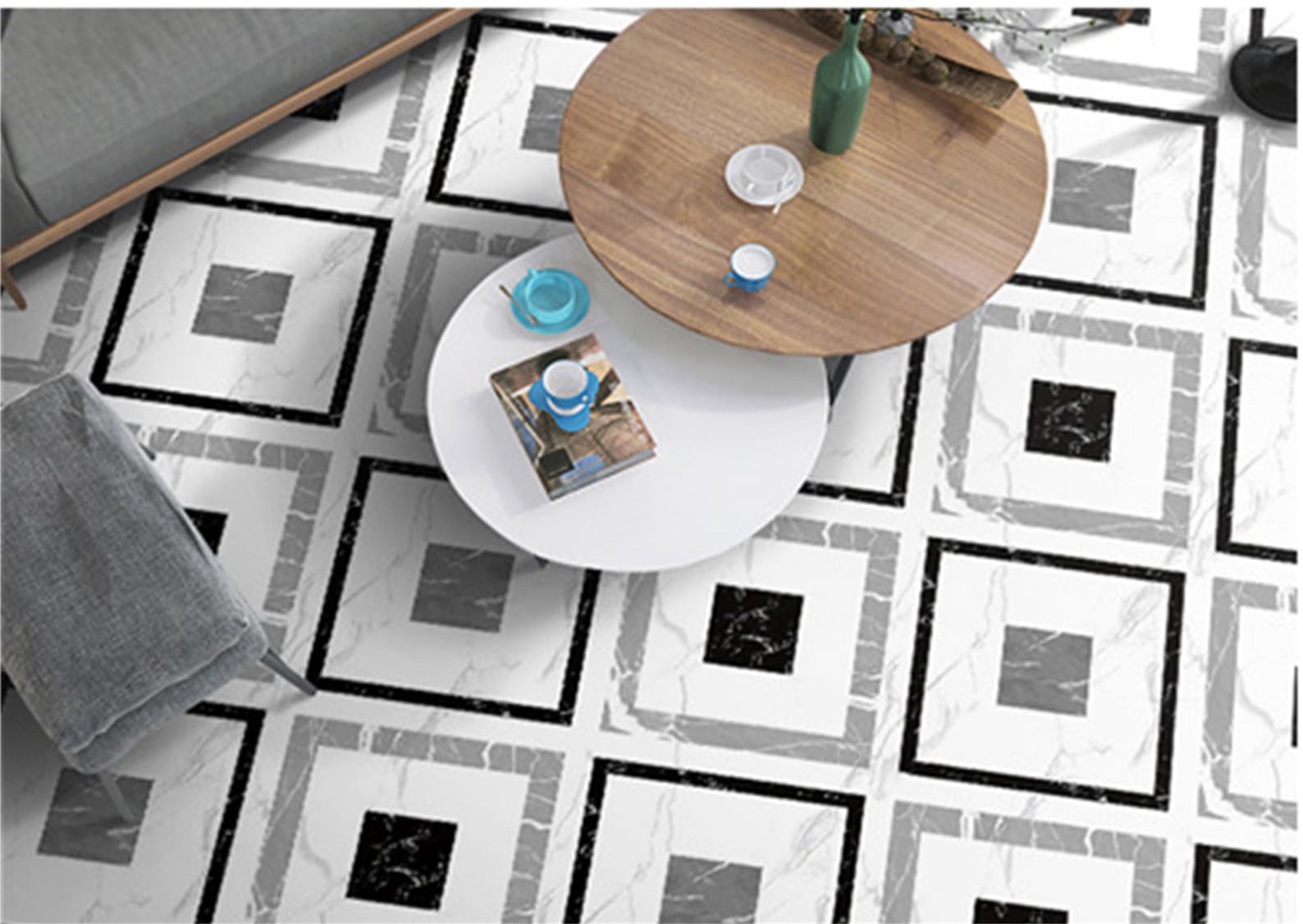 Floor Tile Stickers,marble Peel and Stick Tile Decoration for Bathroom ...