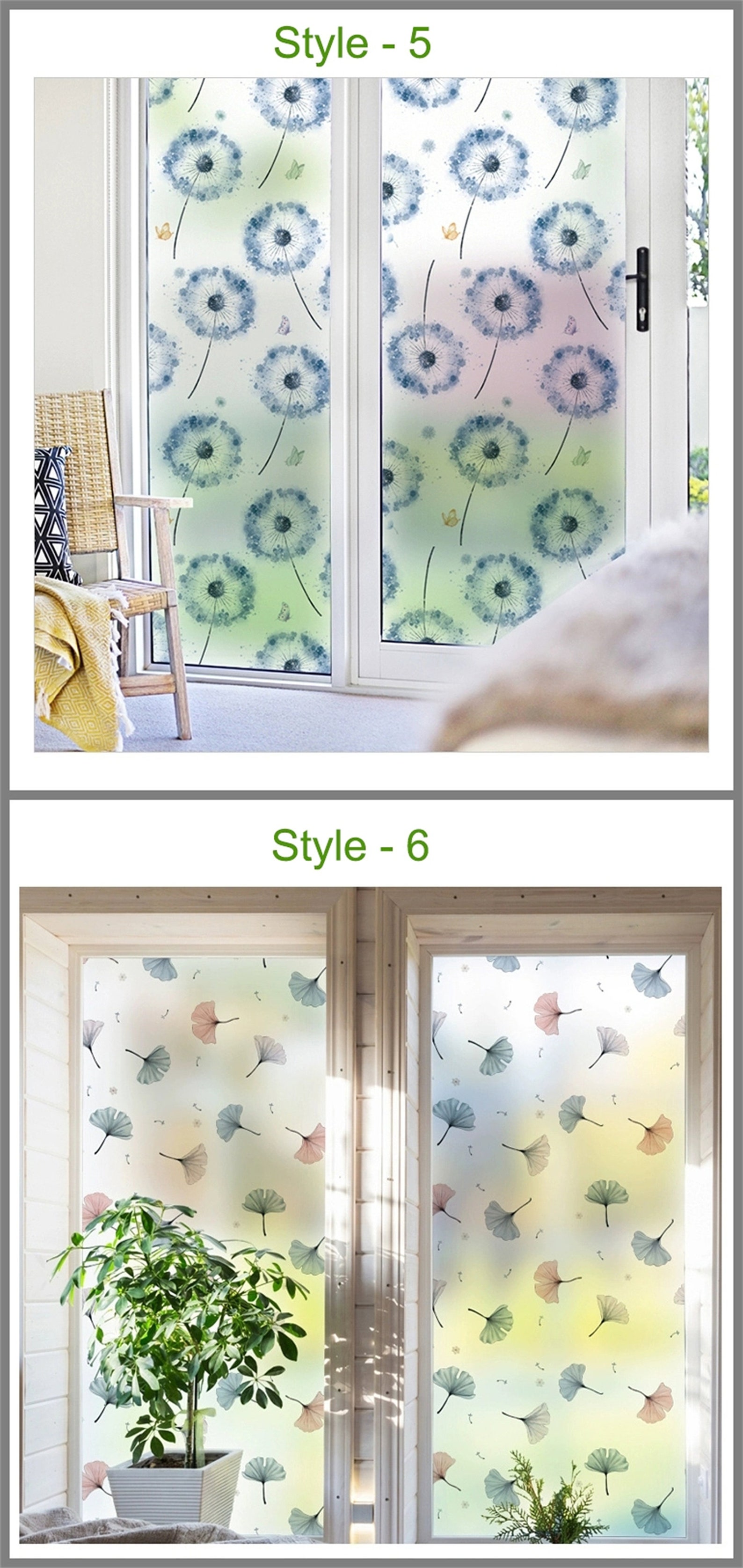 Decorative Static Cling Window Film,frosted Stained Window Privacy Film ...
